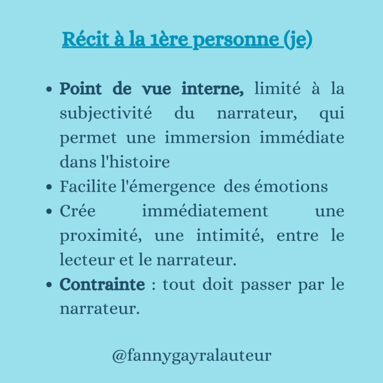 Les points de vue narratifs - Fanny Gayral